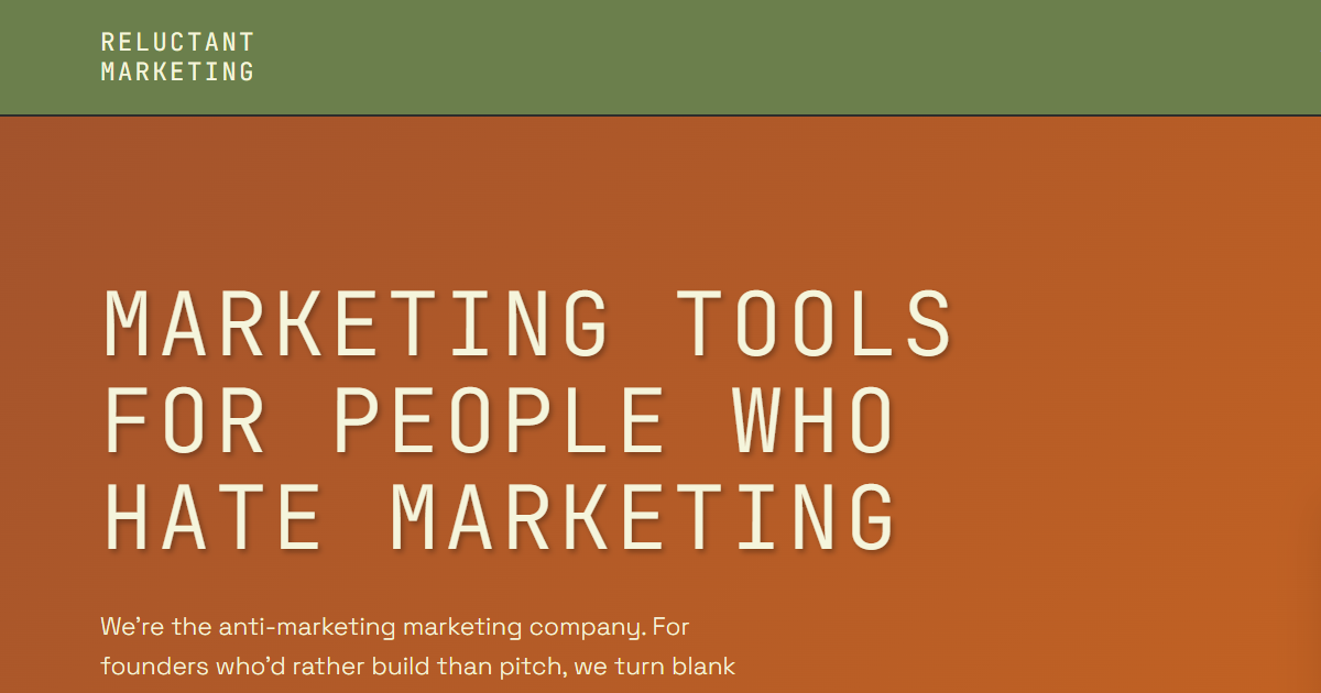 Reluctant Marketing - Marketing Tools for People Who Hate Marketing